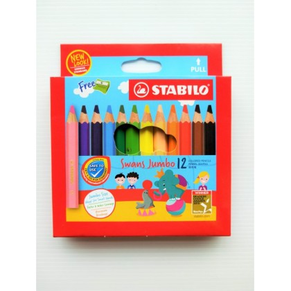 Stabilo Jumbo Hexagonal Colour Pencil 12 Half (1873J)