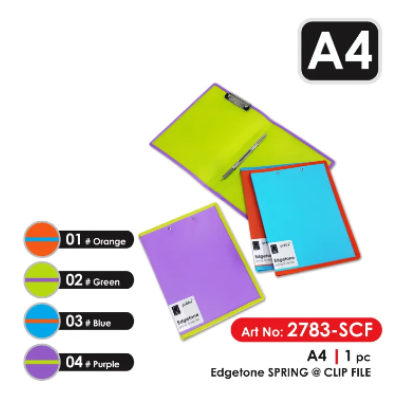 A4 EDGETONE SPRING & CLIP FILE (J-2783-SCF)