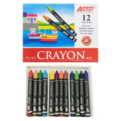 ASTAR CRAYON 12 COLOURS 412