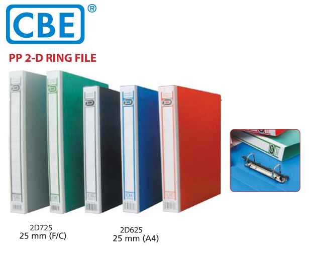 CBE F4 PP 2-D RING FILE (2D725) 25MM