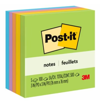 3M POST IT NOTES 3" X 3" (654-5UC) 100'S - JAIPUR