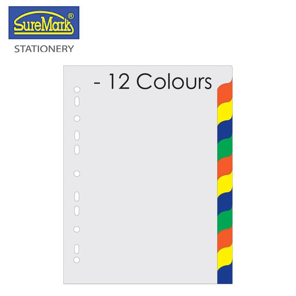 Index Divider PP 12 Colours SQ-7012