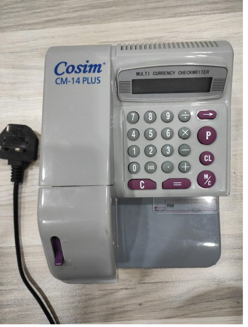 COSIM CHEQUE WRITTER CM-14 PLUS