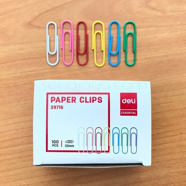 Deli Colour Paper Clip 25mm W39714