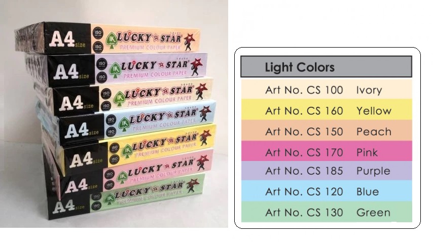 A4 Colour Paper 80GSM (450 Sheets)-Light Colour