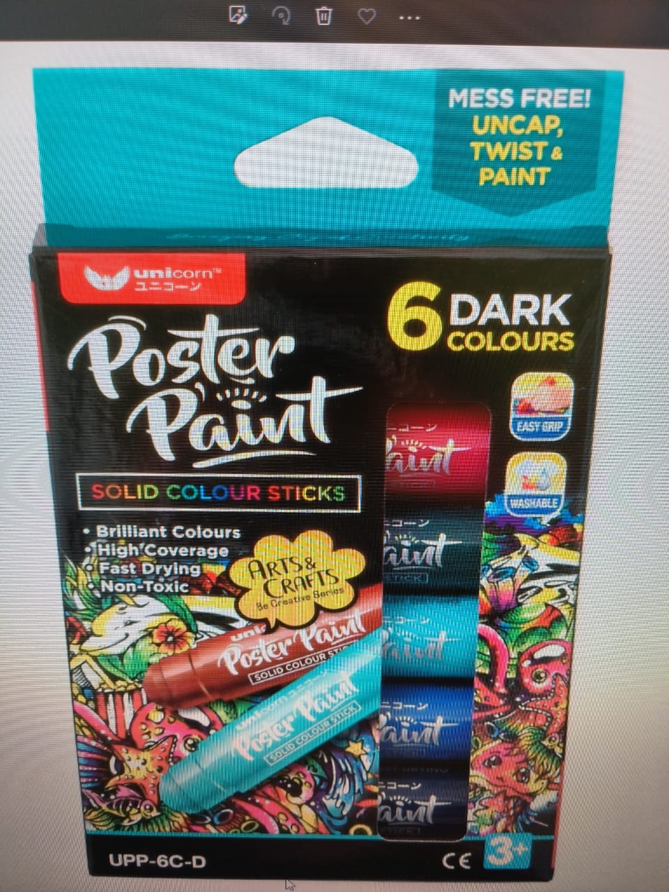 Unicorn UPP-6C-D Dark Colour Poster Paint