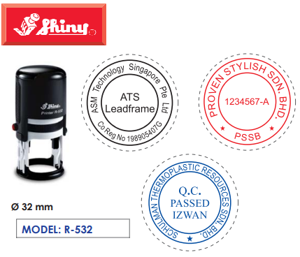 RUBBER STAMP SHINY R-532 (DIA:32MM)