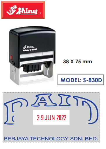 RUBBER STAMP SHINY S-830D (38 X 75MM)