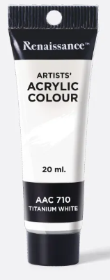 RENAISSANCE ACRYLIC COLOUR 20ML(TUBE) #710 TITANIUM WHITE